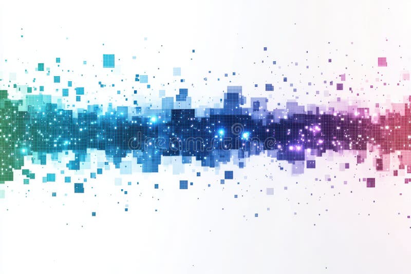 Abstract Gradient Color Square Pixels Background with Big Data ...