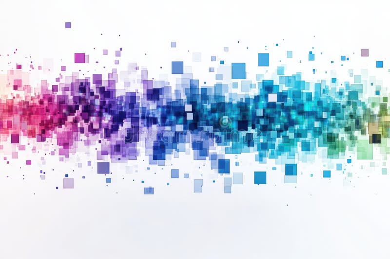 Abstract Gradient Color Square Pixels Background with Big Data ...