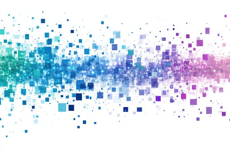 Abstract Gradient Color Square Pixels Background with Big Data ...