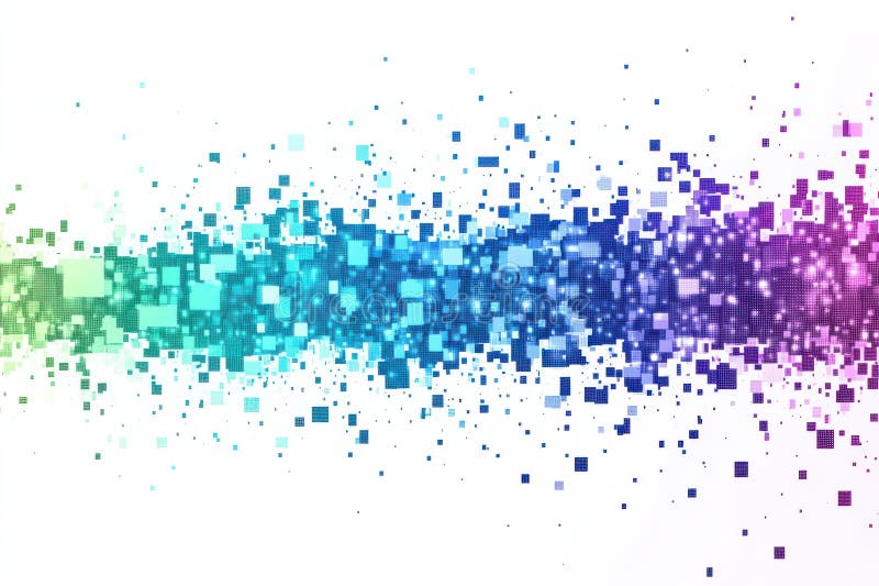 Abstract Gradient Color Square Pixels Background with Big Data ...