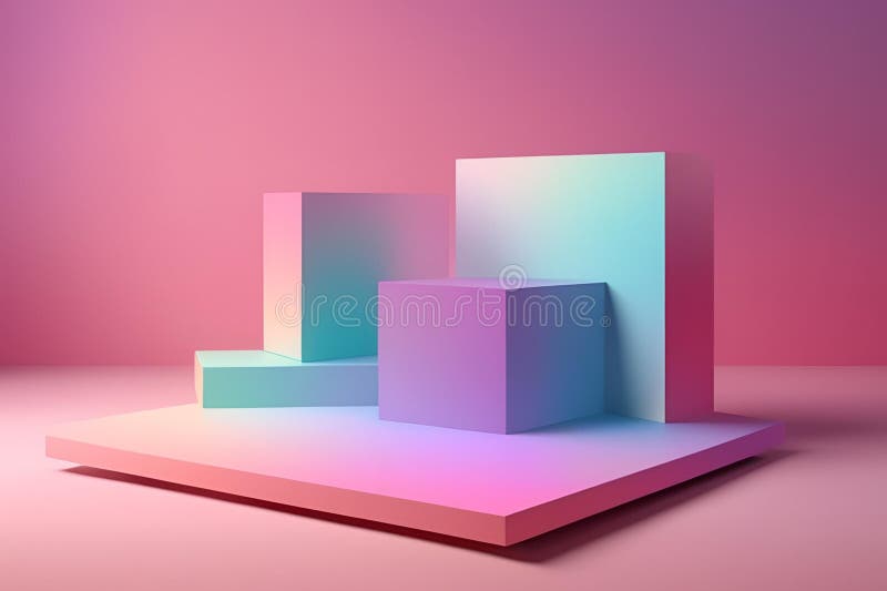 Abstract Gradient 3D Realistic Cube Podium Background. Background Used ...