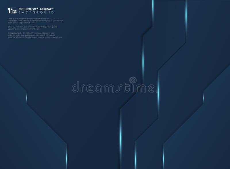 Abstract Gradient Dark Blue Technology Template Background ...