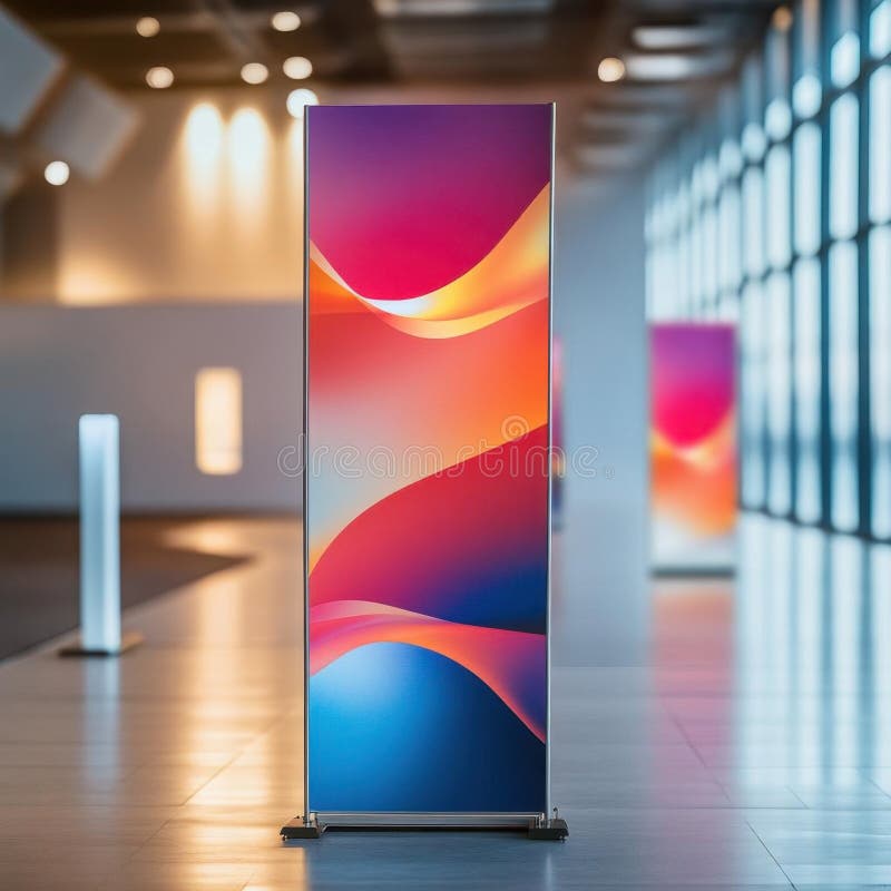 Abstract Gradient Design on Display Stand in Modern Interior Stock ...