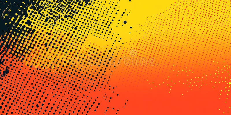 Abstract Gradient Design Featuring Black, Orange, and Yellow Dot ...
