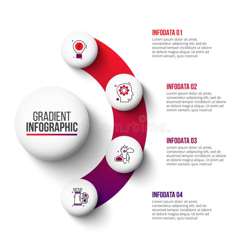 Abstract Gradient Diagram with 4 Steps. Stock Vector - Illustration of ...