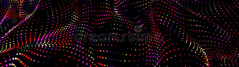Abstract Gradient Dynamic Wave of Particles. Network of Bright Points ...