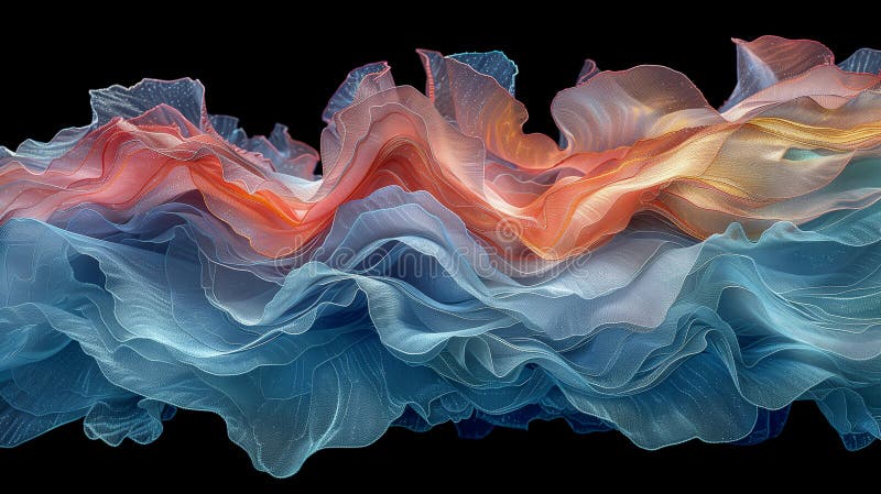 Abstract Gradient Fabric Waves in Dynamic Motion Stock Illustration ...