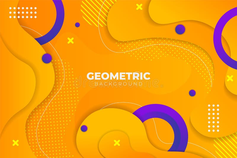 Abstract Gradient Geometric Fluid Yellow and Blue Background with Wavy ...