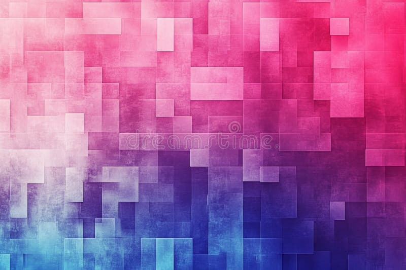 Abstract Gradient Geometric Pattern with Pink Blue Blocks and Digital ...