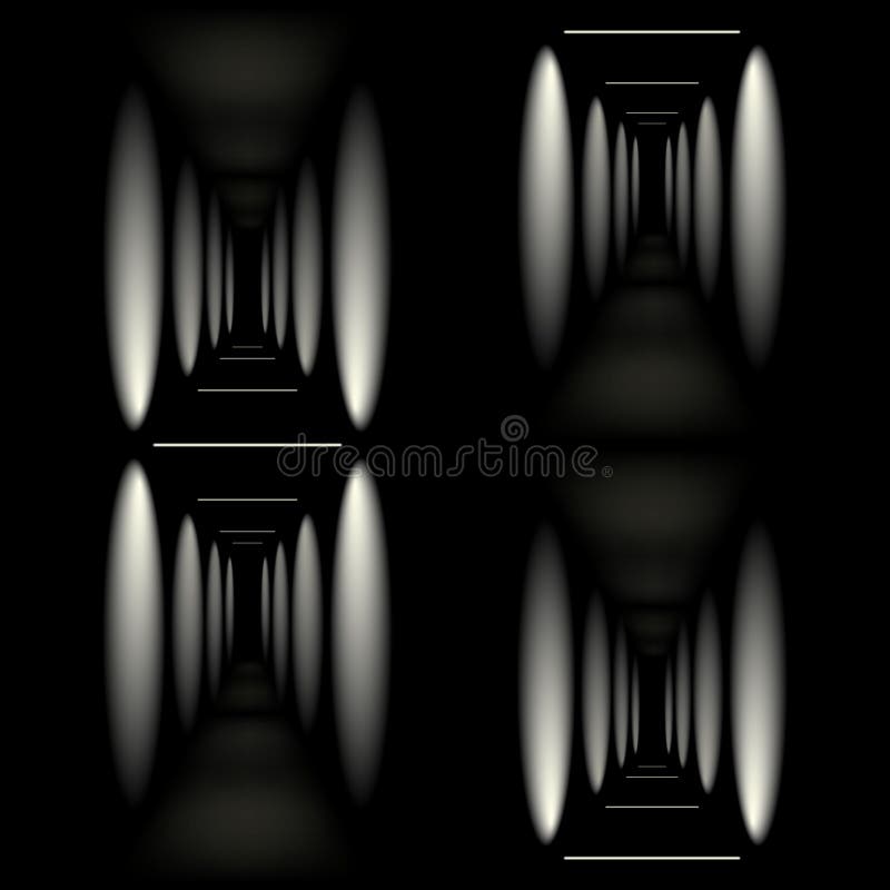 Abstract Gradient Hallway Yellow Lights Set Stock Vector - Illustration ...