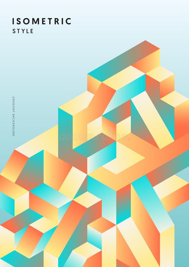 Abstract Gradient Isometric Geometric Shape Design Template Background ...