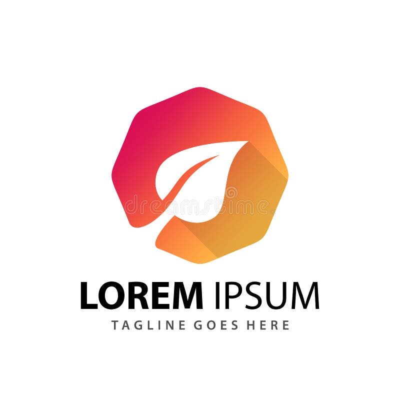 Abstract Gradient Octagon Leaf Logo Design Template Premium Vector Stock Vector - Illustration ...