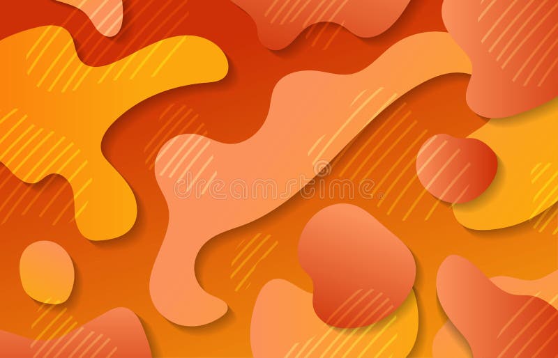 Orange Doodle Flowers Ornate Background Stock Vector - Illustration of ...