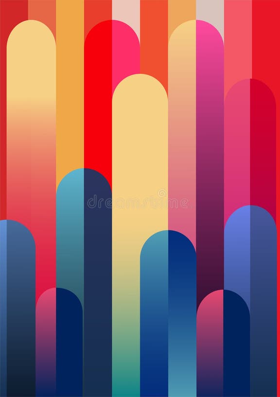 Abstract Gradient Painting with Geometric Shapes. Minimalistic Graphics ...