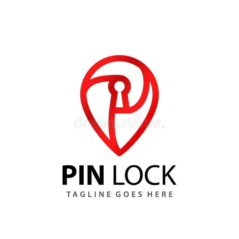 Abstract Gradient Pin Lock Logo Design Template Vector Stock Vector ...