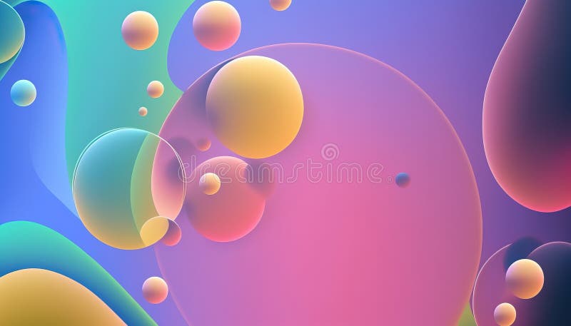 Abstract Gradient Pink, Blue and Yellow Bubble Background Wallpaper ...