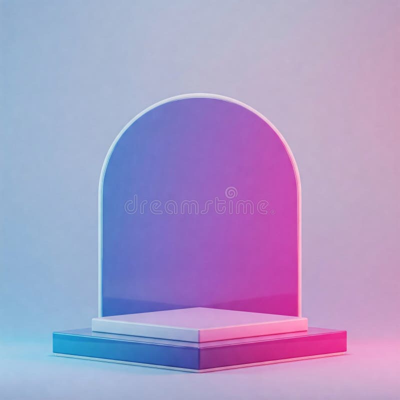 Abstract Gradient Podium Isolated on a White Background. Showcase ...