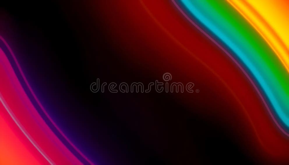Abstract Gradient Rainbow Spectrum Light Trails on Dark Background ...