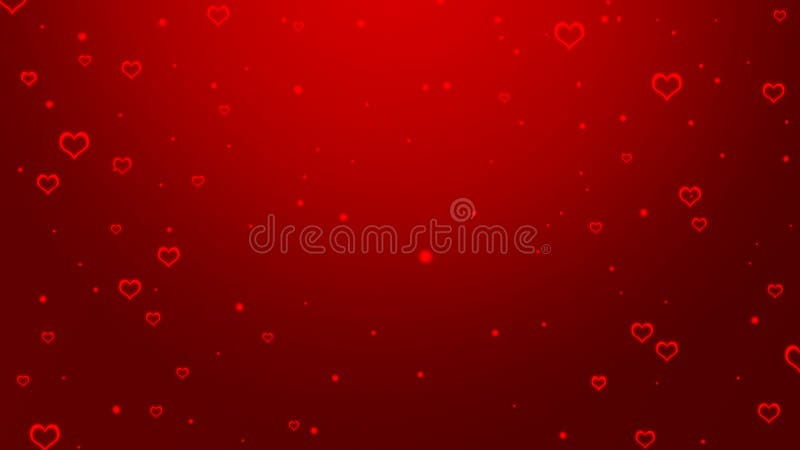 Abstract Gradient Red Background with Glowing Hearts and Spots. Vivid ...