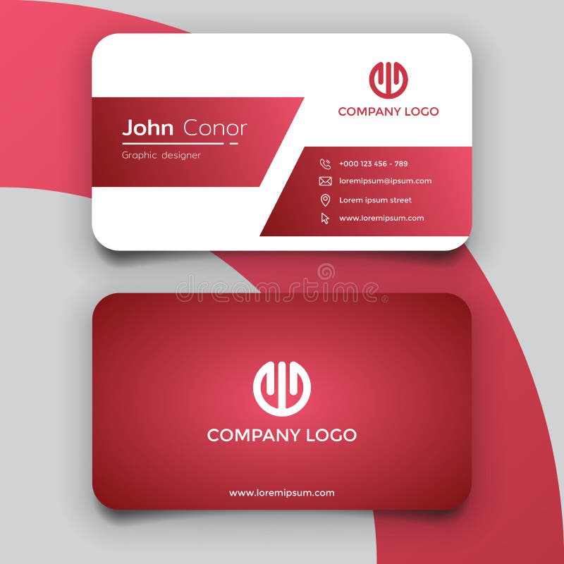 Abstract Gradient Red Business Card Template. Stationery Design Name ...