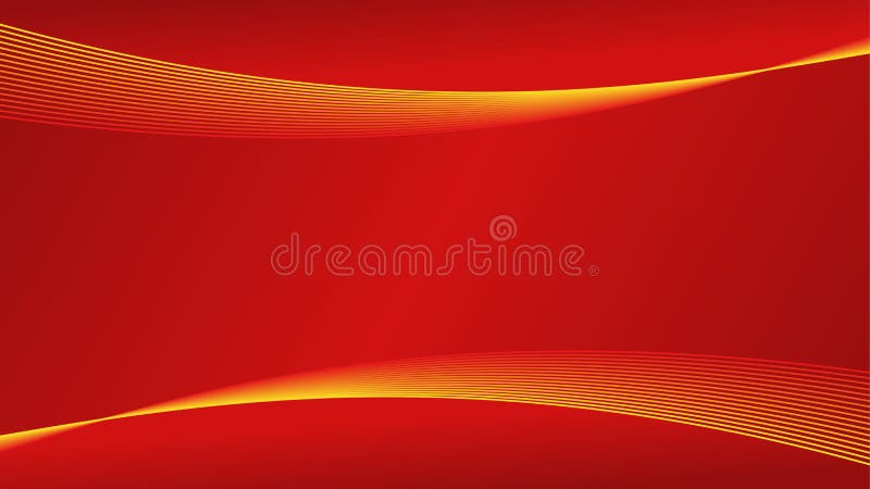Abstract Gradient Red and Yellow Line Art on Red Background with Copy ...