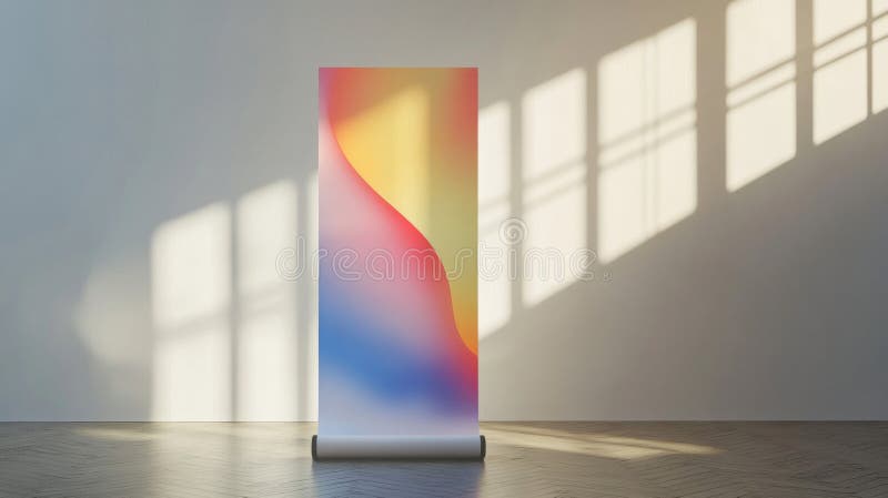 Abstract Gradient Roll-Up Banner with Sunlight Stock Illustration ...