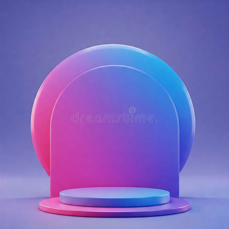 Abstract Gradient Round Podium Isolated on a White Background. Showcase ...