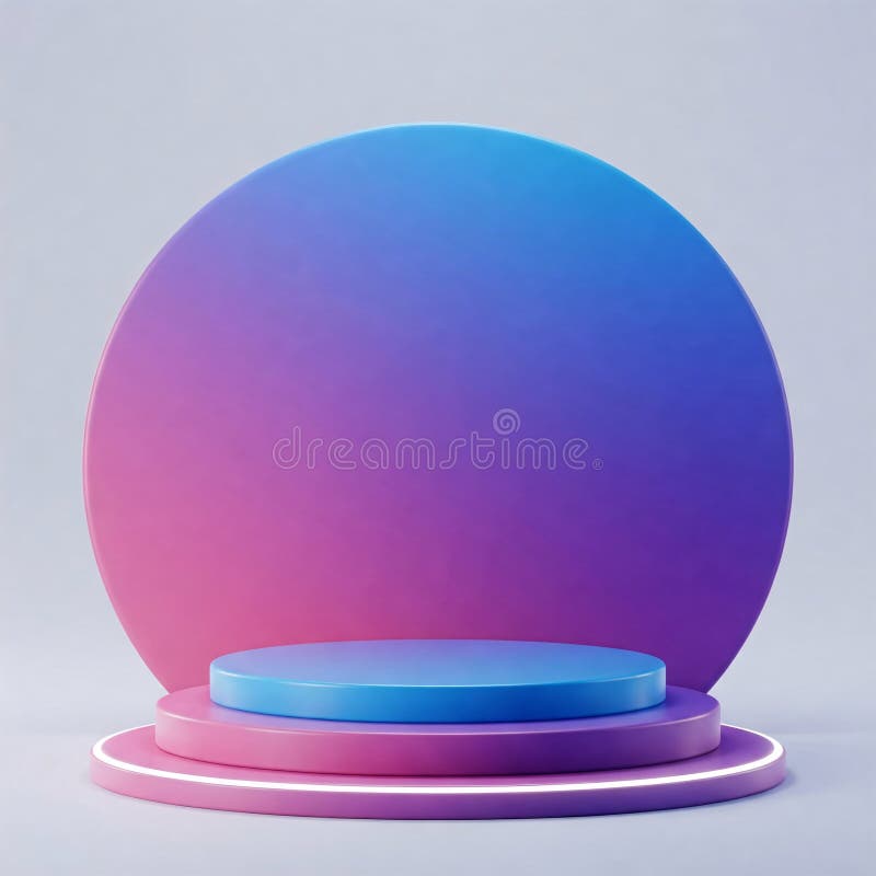 Abstract Gradient Round Podium Isolated on a White Background. Showcase ...