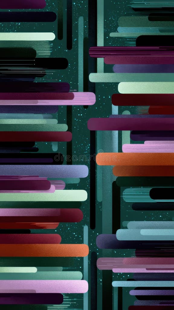 Abstract Gradient Rounded Lines Pattern with Retro Texture and Particle ...