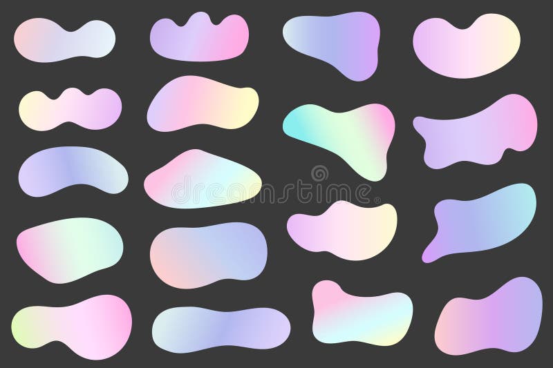 Abstract Gradient Shapes. Fluid Vector Blobs with Liquid Color ...