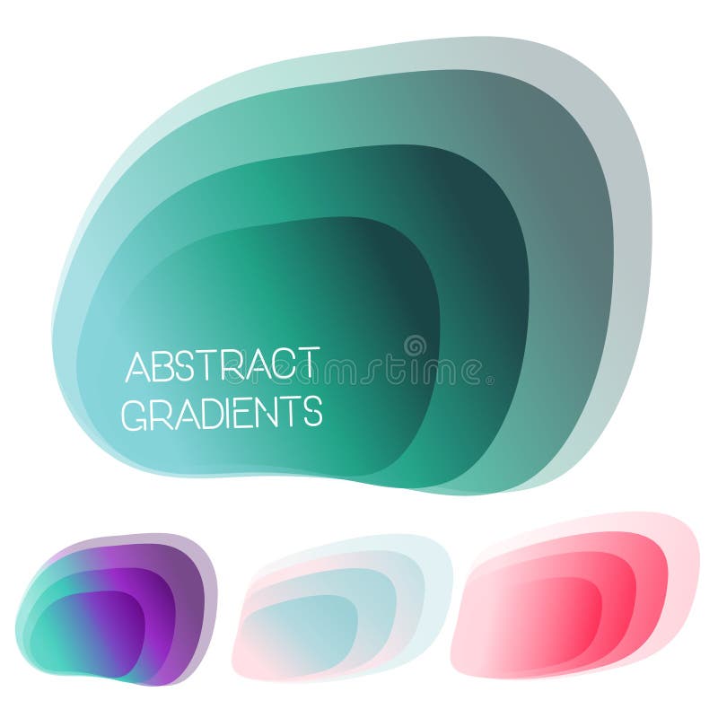 Abstract Gradient Shapes. Vector Set Stock Vector - Illustration of ...