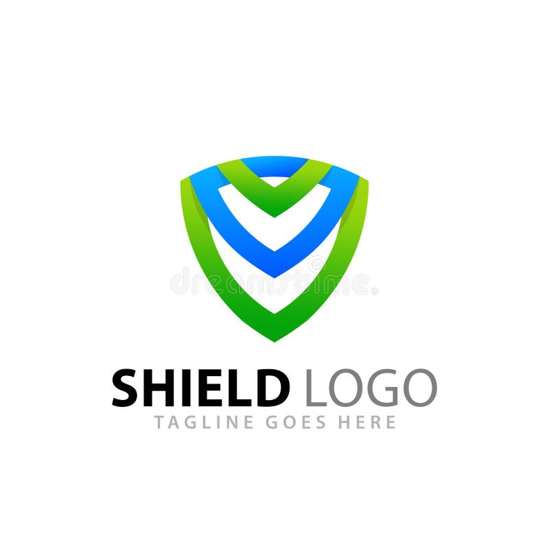 Abstract Gradient Shiled Emblem Logos Design Vector Illustration ...