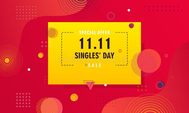 Abstract Gradient Singles Day Background Concept Logo Template Stock ...