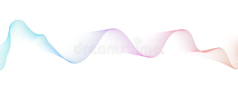Abstract Gradient Smooth Wave on a White Background. Dynamic Sound Wave ...