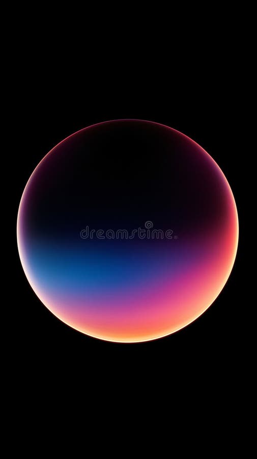 Abstract Gradient Sphere on Black Background Stock Illustration ...
