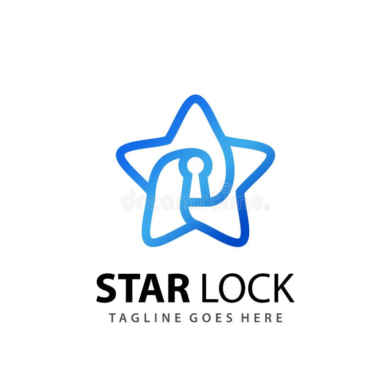 Abstract Gradient Star Lock Logo Design Template Premium Vector Icon ...