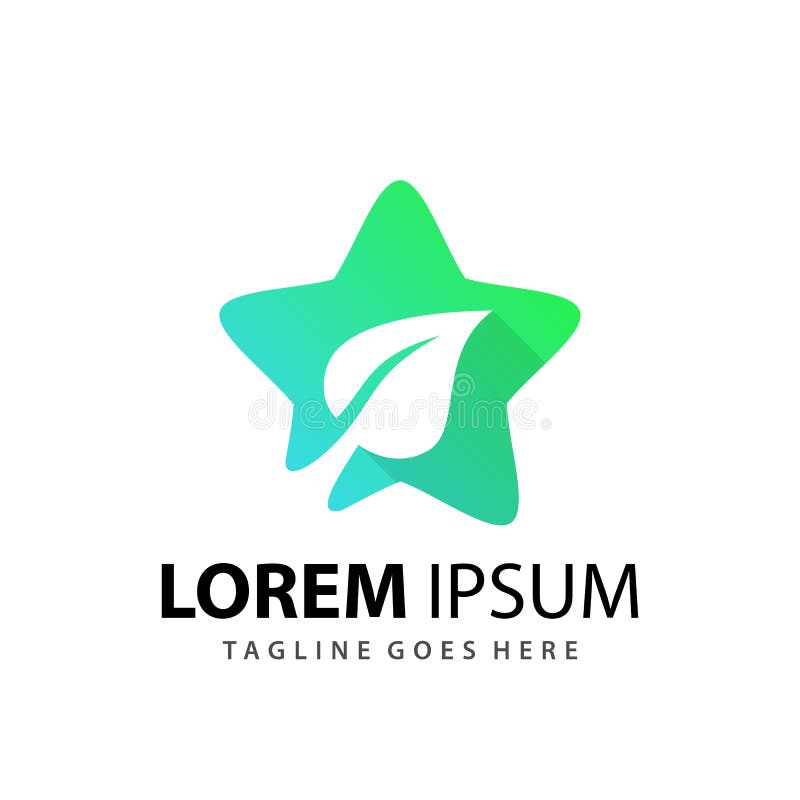 Abstract Gradient Stars Leaf Logo Design Template Premium Vector Stock Vector - Illustration of ...