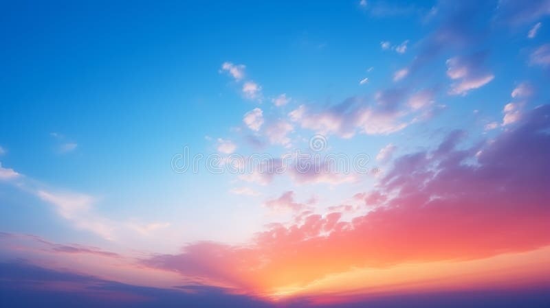 Abstract Gradient Sunset in the Sky with Cloud and Blue Mix Orange ...
