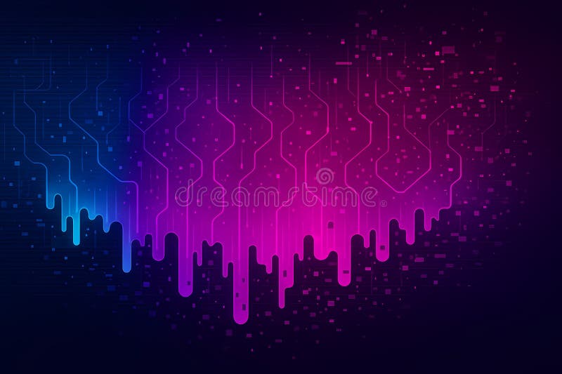 Abstract Gradient Tech Particle Circuit Board Data Flow Stock ...