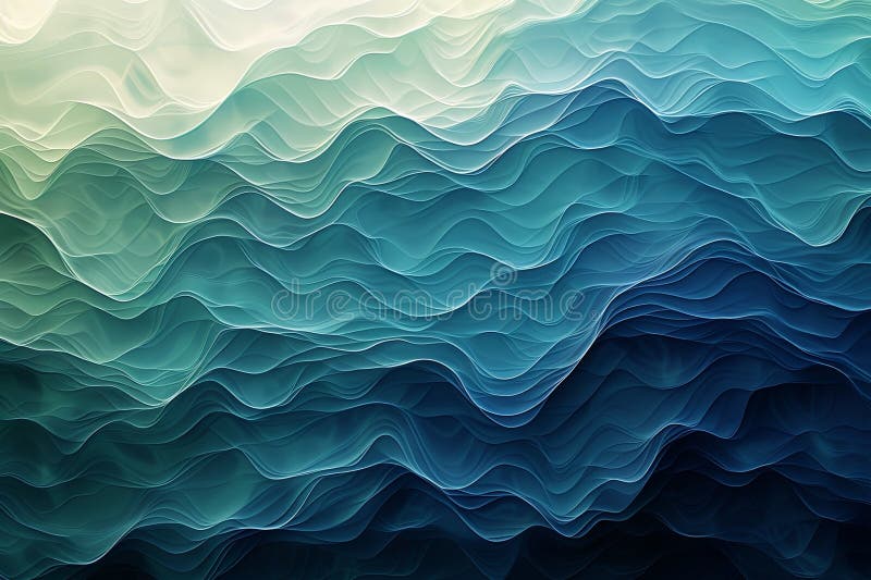 Abstract Gradient Texture with Layered, Wavy Patterns in Shades of Teal ...