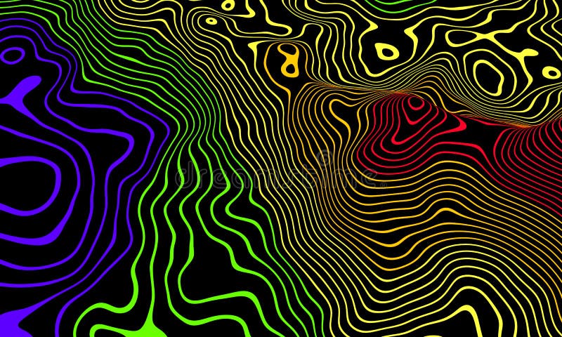 Abstract Gradient Topographic Contour Lines. Stock Illustration ...