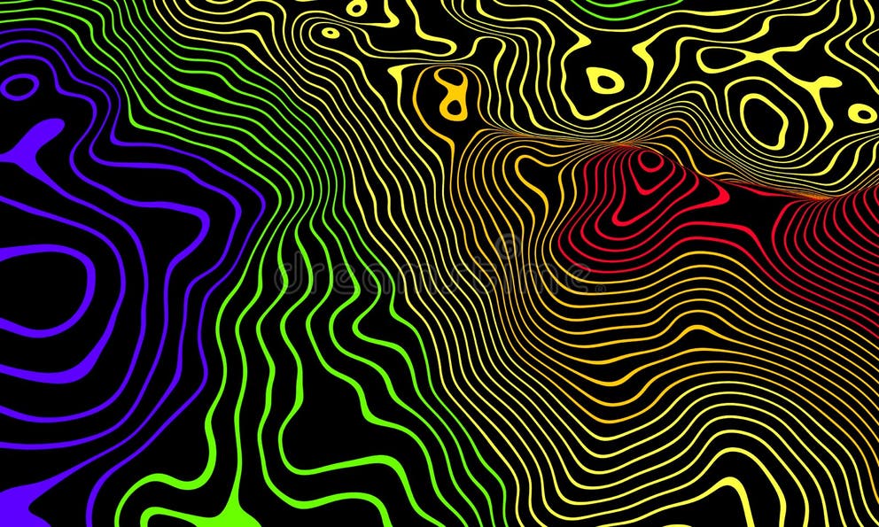 Abstract Gradient Topographic Contour Lines. Stock Illustration ...