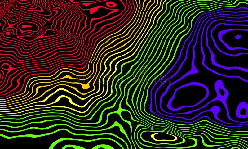 Abstract Gradient Topographic Contour Lines. Stock Illustration ...