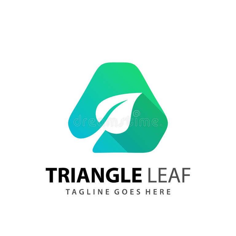 Abstract Gradient Triangle Leaf Logo Design Vector Illustration ...