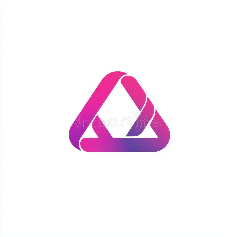 Abstract Pink Triangle Logo Stock Illustration - Illustration of symbol ...