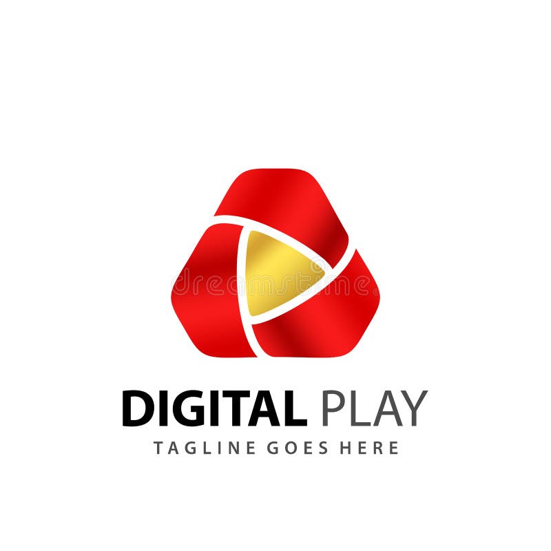 Abstract Gradient Triangle Play Icon Logo Design Vector Illustration ...