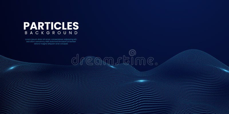 Abstract Gradient Wave of Blue Particles Futuristic Dark Background ...