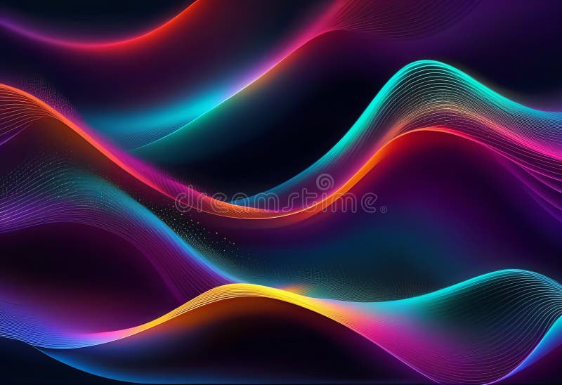 Abstract Gradient Wave of Particles. Big Data. Digital Background Stock ...