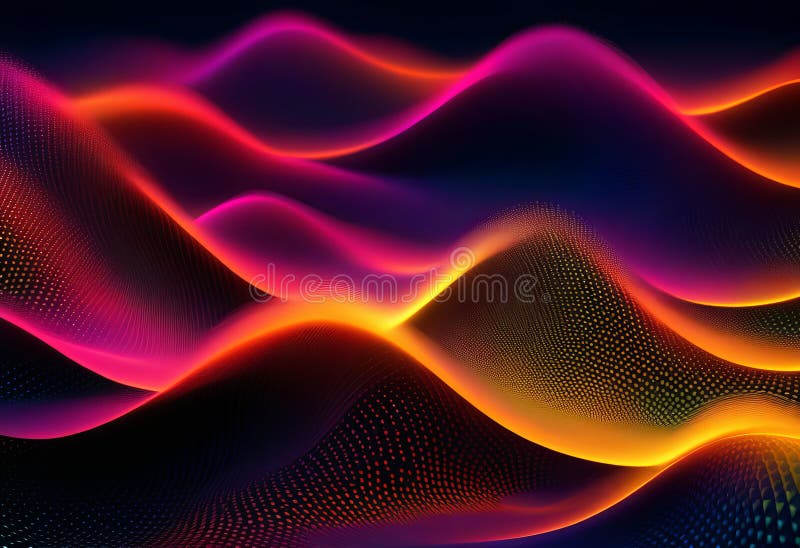 Abstract Gradient Wave of Particles. Big Data. Digital Background Stock ...