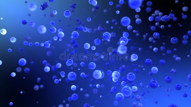 Abstract Graduated Blue Background with Floating Balls Stock ...